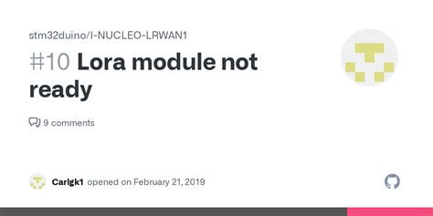 lora module not ready · issue 10 · stm32duino i nucleo lrwan1 · github
