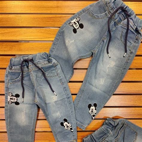 خرید و قیمت شلوار لی بچگانه دخترانه عیدانه شلوار لی کمر کش راحت گلدوزی