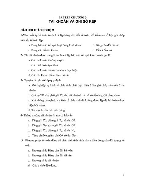 C Bai Tap Tai Khoan Gsk B I T P Ch Ng T I Kho N V Ghi S K P C U H I Tr C Nghi M