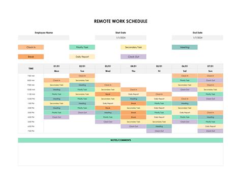 Free Weekly Work Schedule Template For Excel