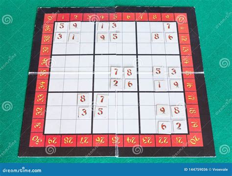 Sudoku Board Game On Green Baize Table Editorial Photo Image Of Playing Paper 144759036