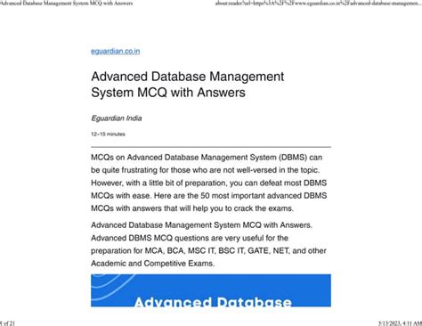 Advanced Database Management System Mcq With Answers071802pdf