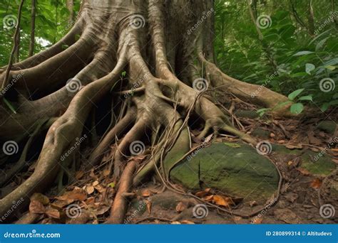 Close Up Of Tree Roots Growing In Natural Environment Stock Photo Image Of Generative Root