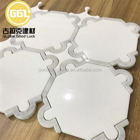 Buy Thassos White Marble Carrara White Mosaic Tile For Kitchen