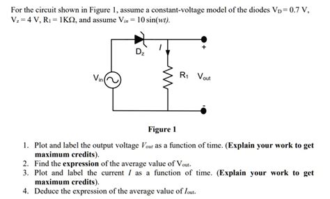 Solved For The Circuit Shown In Figure 1 Assume A Constant Voltage