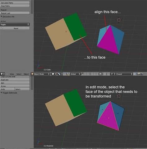 align face of an object to the face of another object basics and interface blender artists