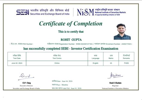 Rohit Gupta On Linkedin Glad To Share That I Have Successfully Completed Investor Certification…