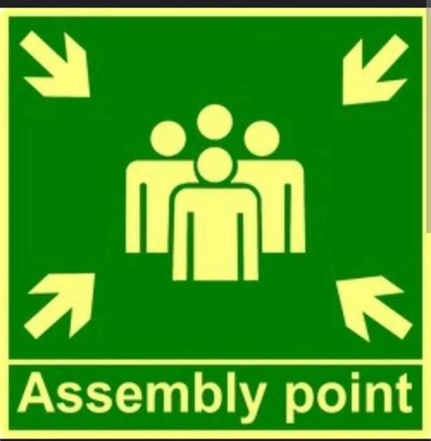 Aluminum Flourescent Safe Assembly Point Board 4d For Safety Signage