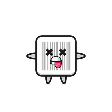 Premium Vector Character Of The Cute Barcode With Dead Pose Cute Design