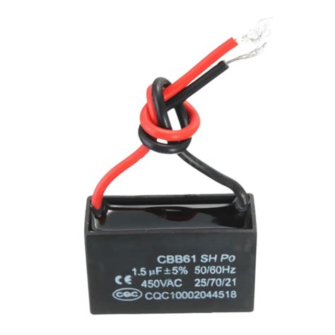 Fan Run Capacitor Rectangle 2 Wires 12uf 450v Cbb61 Mr12r • Dce Electrics