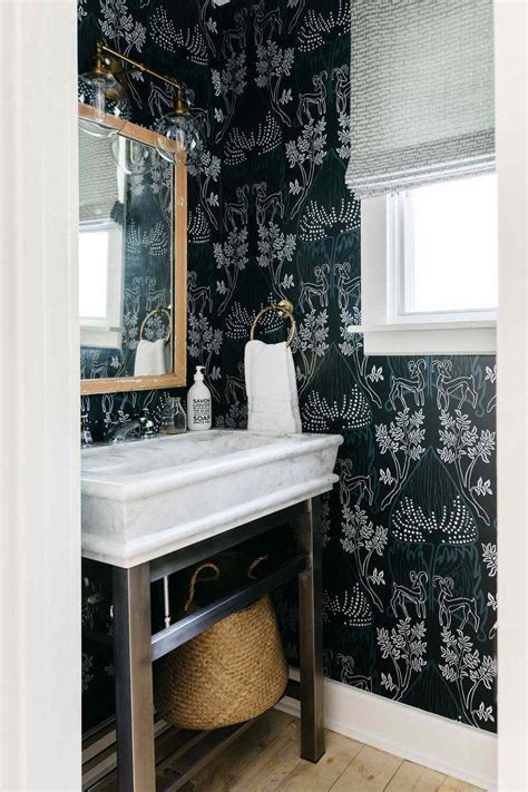Black Bathroom Wallpaper Ideas