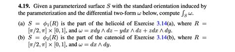Solved 419 ﻿given A Parameterized Surface S ﻿with The
