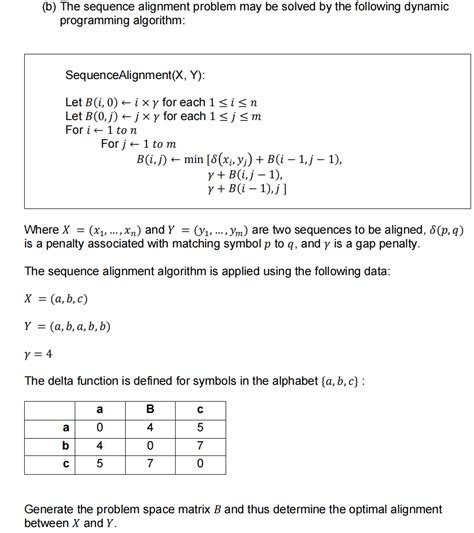 Solved B The Sequence Alignment Problem May Be Solved By