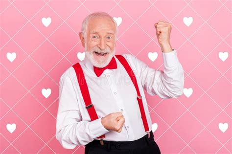Photo Of Excited Delighted Grandfather Fist Up Scream Yes Achieve Luck