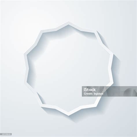 스타 버스트 태양 버스트 배지 빈 배경에 용지 절단 효과가 있는 아이콘 3차원 형태에 대한 스톡 벡터 아트 및 기타 이미지 3차원 형태 개념 공란 Istock