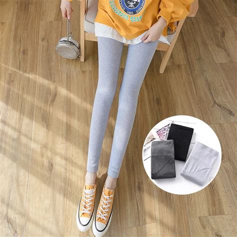 Висококачествени пролетни и есенни памучни панталони за бременни едноцветни панталони за