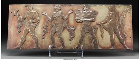 An Art Deco Neoclassical Partial Silvered Bronze Plaque The Four A Lot 66207 1856017384