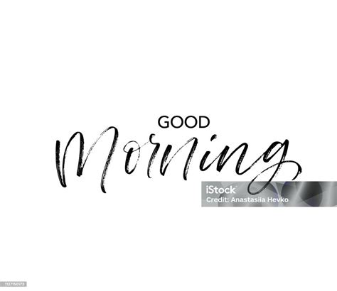 좋은 아침 문구 벡터 손으로 그린 브러쉬 스타일 현대 서 예 시작에 대한 스톡 벡터 아트 및 기타 이미지 시작 월요일