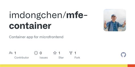 GitHub Imdongchen Mfe Container Container App For Microfrontend