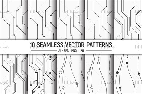 Seamless Geometric Vector Lines Patterns