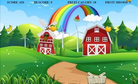 Simple Fruit Catcher Game In Javascript Free Source Code Sourcecodester