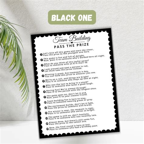 Pass The Prize Team Building Game Office Party Activity Printable Pdf