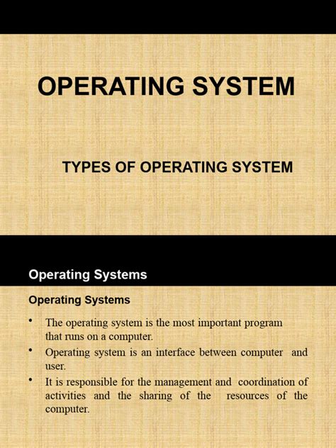 Types Of Operating System Pdf Operating System Computer Science