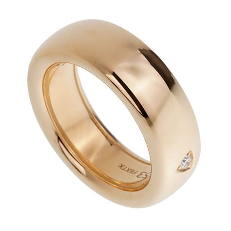 Pomellato Iconica Slim Diamond 18k Rose Gold Band Ring Sz 6 14