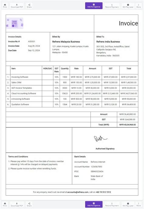 Contoh Invoice Sample Invoice For Free Refrens