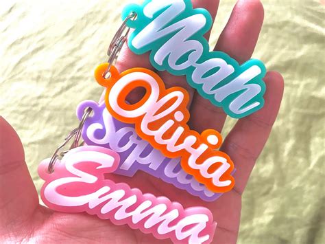 Name Keychains Acrylic Name Tag Lunchbox Name Tag Backpack Name Tag Diaper Bag Custom Name