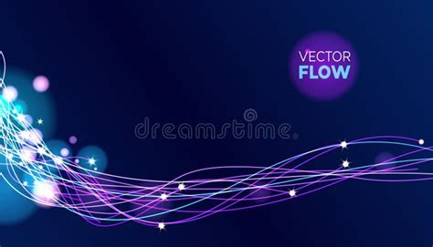 Futuristic Data Stream Vector Background Data Vortex Stream Technology Stock Vector