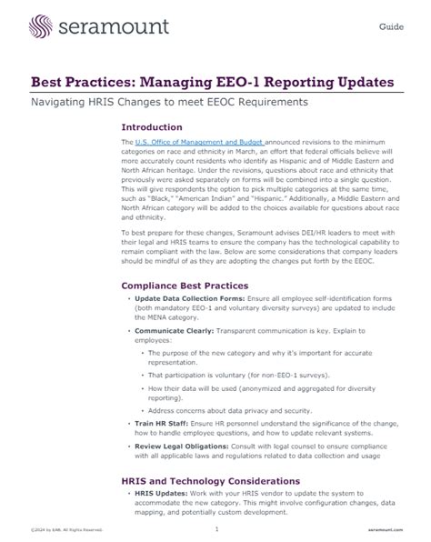 Managing Eeo 1 Reporting Updates Seramount