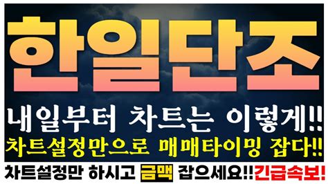 한일단조 전망 한일단조목표가는 물론 차트설정만으로 대시세 잡아낼수 있는 금맥 차트설정 공개하겠습니다 한일단조차트분석