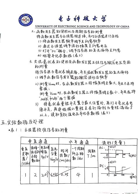 《电子电路实验i》实验报告——常用电子测量仪器的使用电工实验常用电子仪器仪表的使用 Csdn博客