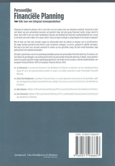 Financiële Planning 9789071986857 Jo Stremersch Emiel Van Boekhoven Boeken Bol