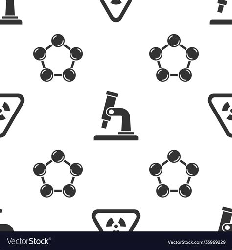 Set Triangle With Radiation Microscope Royalty Free Vector