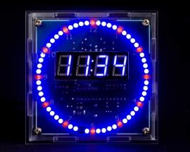 DS DIY Rotating LED Electronic Clock Kit DIY Kit ICStation