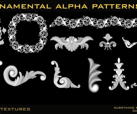 Artstation 30 Ornamental Alpha Patterns 2k Jpeg Psd Files Brushes Alpha Patterns