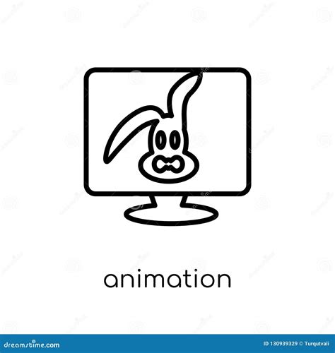Animation Icon Trendy Modern Flat Linear Vector Animation Icon Stock