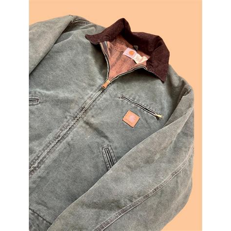 Vintage Carhartt Detroit Jacket Green Rare Vintage Depop