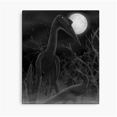 Scary Scene With Quetzalcoatlus And Tyrannosaurus Rex Canvas Print