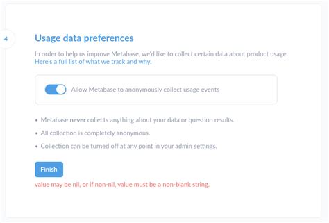 Misleading Error Message When Creating Admin Account · Issue 26094 · Metabasemetabase · Github