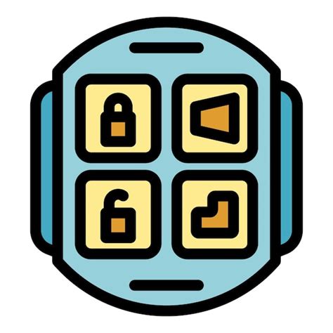 Premium Vector Automatic Key Car Icon Outline Automatic Key Car Vector Icon Color Flat Isolated