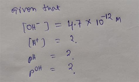 Answered D Determine The H PH And POH Of A Solution With An H PH POH N OH Of