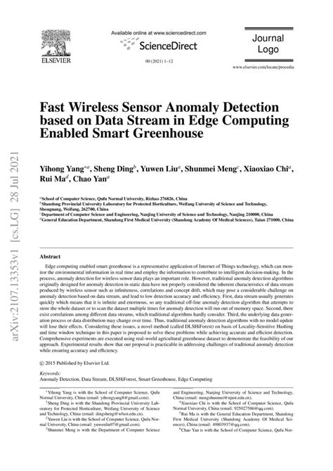 Fast Wireless Sensor Anomaly Detection Based On Data Stream In Edge Computing Enabled Smart