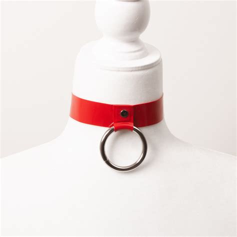 Red Latex Choker As Bdsm Jewelry Latex Collar As Discreet Day Collar Kittenplay Collar For