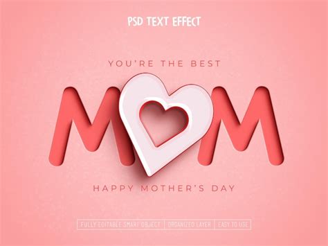 Premium Psd Happy Mothers Day Editable Text Effect