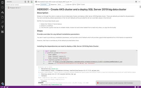 If I Restart Azure Data Studio Released With The Opened Notebook I Am Seeing This Error
