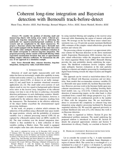 Pdf Coherent Long Time Integration And Bayesian Detection With