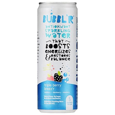 Bubblr Antioxidant Sparkling Water Triple Berry Breezr 12 Fl Oz Can Sparkling Festival